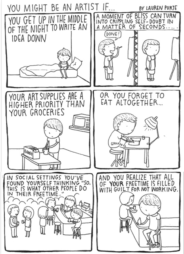 You might be an artist if…